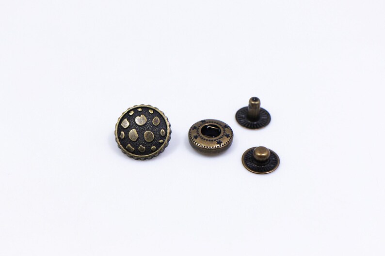 Polka Dot Snap Button, Bronze Color Dottie Snap Fastener, Metal Snap ...