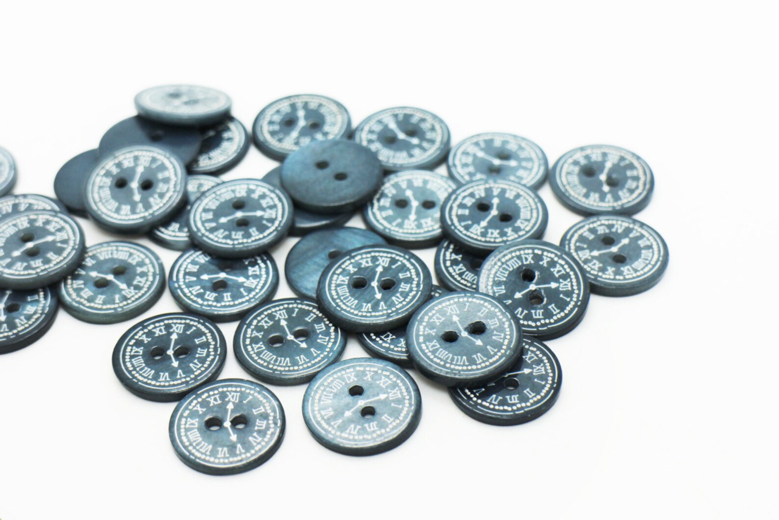 Dark Blue Clock Shell Button Sea Shell Button Navy Button - Etsy