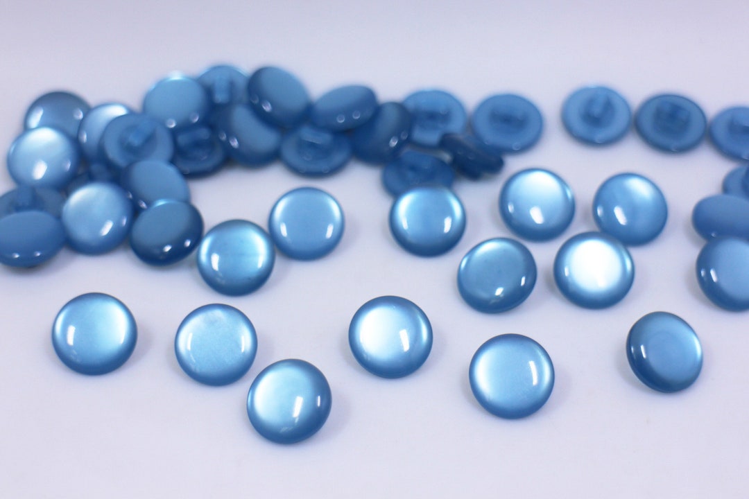 Light Blue Shank Button, Sky Blue Color, Small Round Mushroom Shaped ...