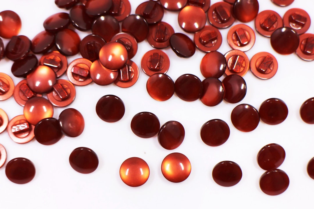 Dark Red Shank Buttons, Burgundy Wine Red Color, Round Mushroom Shape ...
