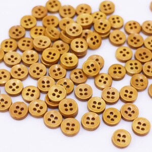 Extra Small Brown Wooden Button, 10mm, 0.39inch, Mini Tiny Size, Bowl ...