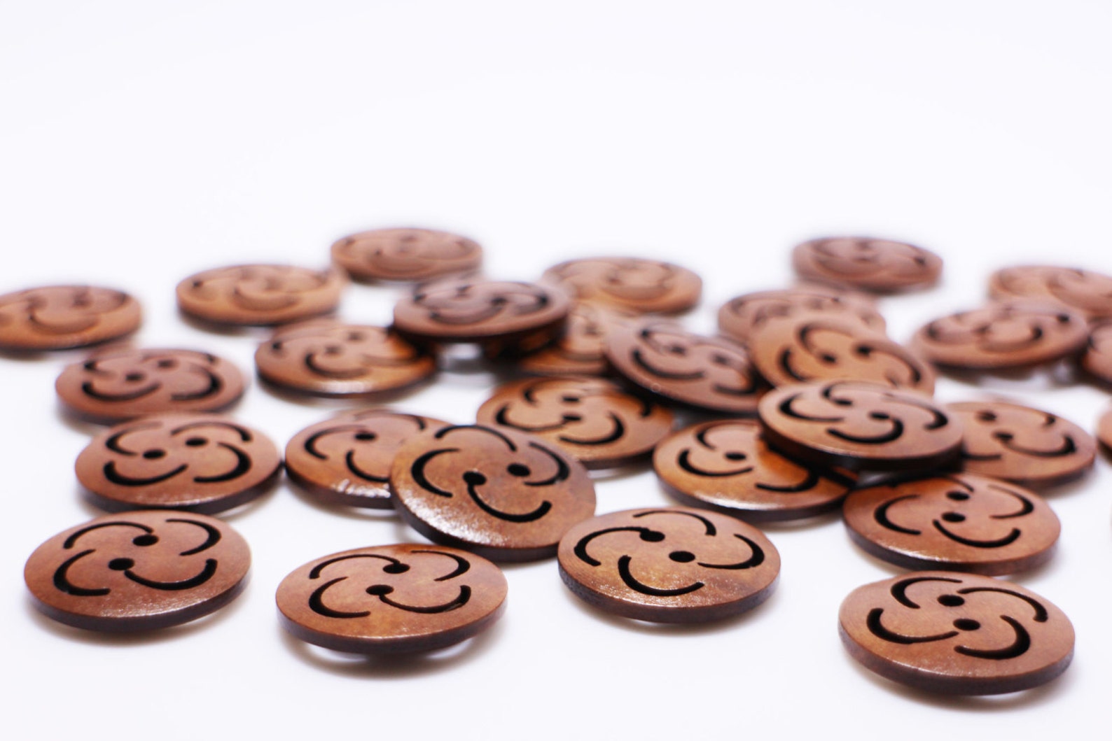 Brown Flower Cutout Wooden Button Floral Button Coat Button - Etsy