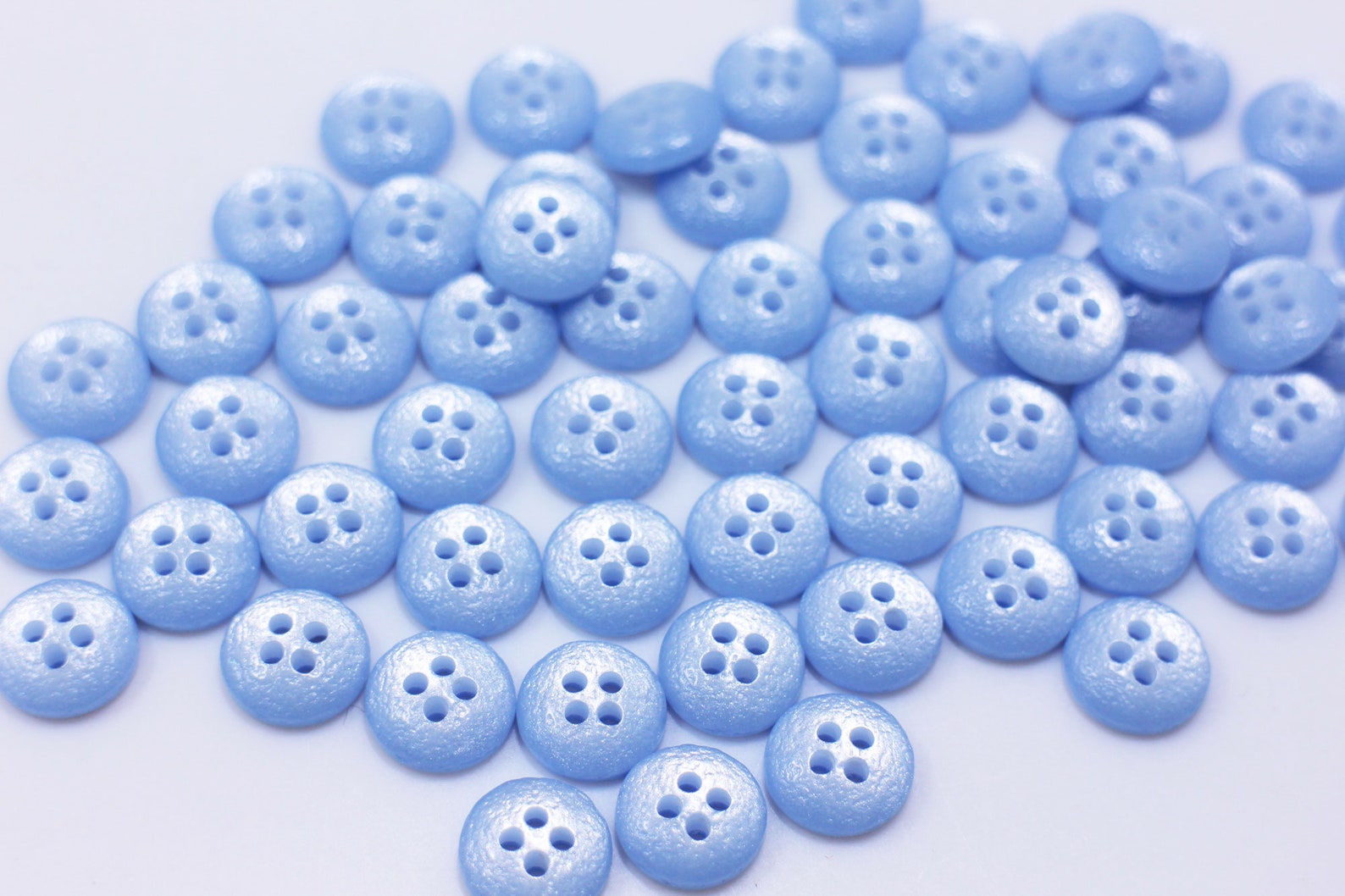 Shiny Light Blue Button Pastel Blue Textured Button Four | Etsy