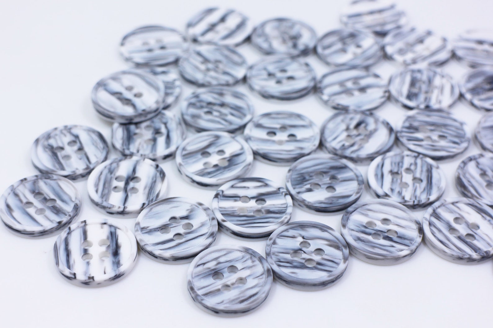 White Marble Pattern Button White and Black Button Stylish - Etsy