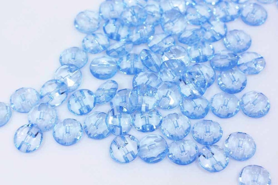 Light Blue Clear Acrylic Shank Buttons, Tunnel Shank, Transparent ...
