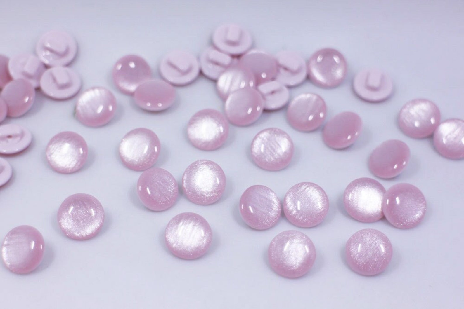 Light Pink Shimmer Shank Button, Shiny Pink Shank Button, Glitter ...