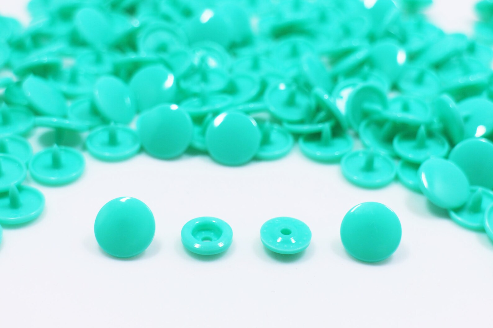 Teal Snap Buttons Fastener Size T5 Teal Green Glossy Snap - Etsy