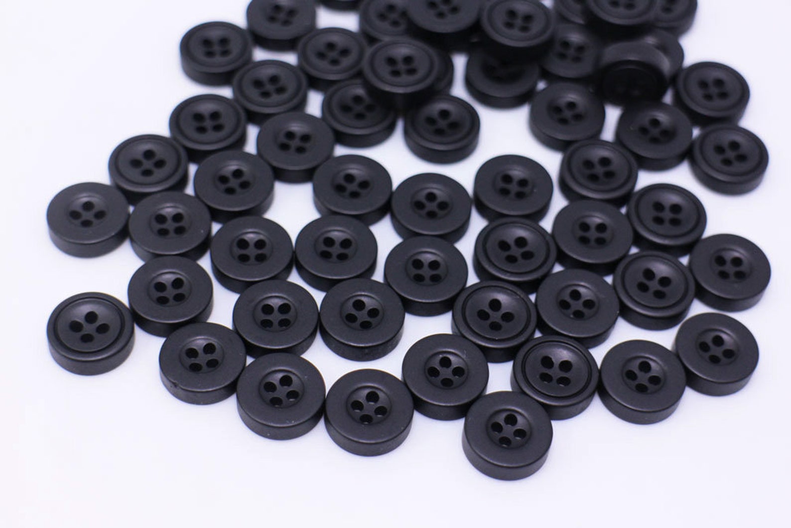 Double Sides Matte Black Buttons, One Side Wide Edge, One Side Thin ...