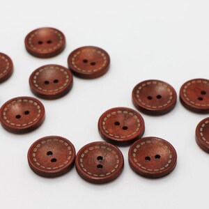 Brown Lined Wood Buttons, Natural Wood Material, Bowl Shape, Raised ...