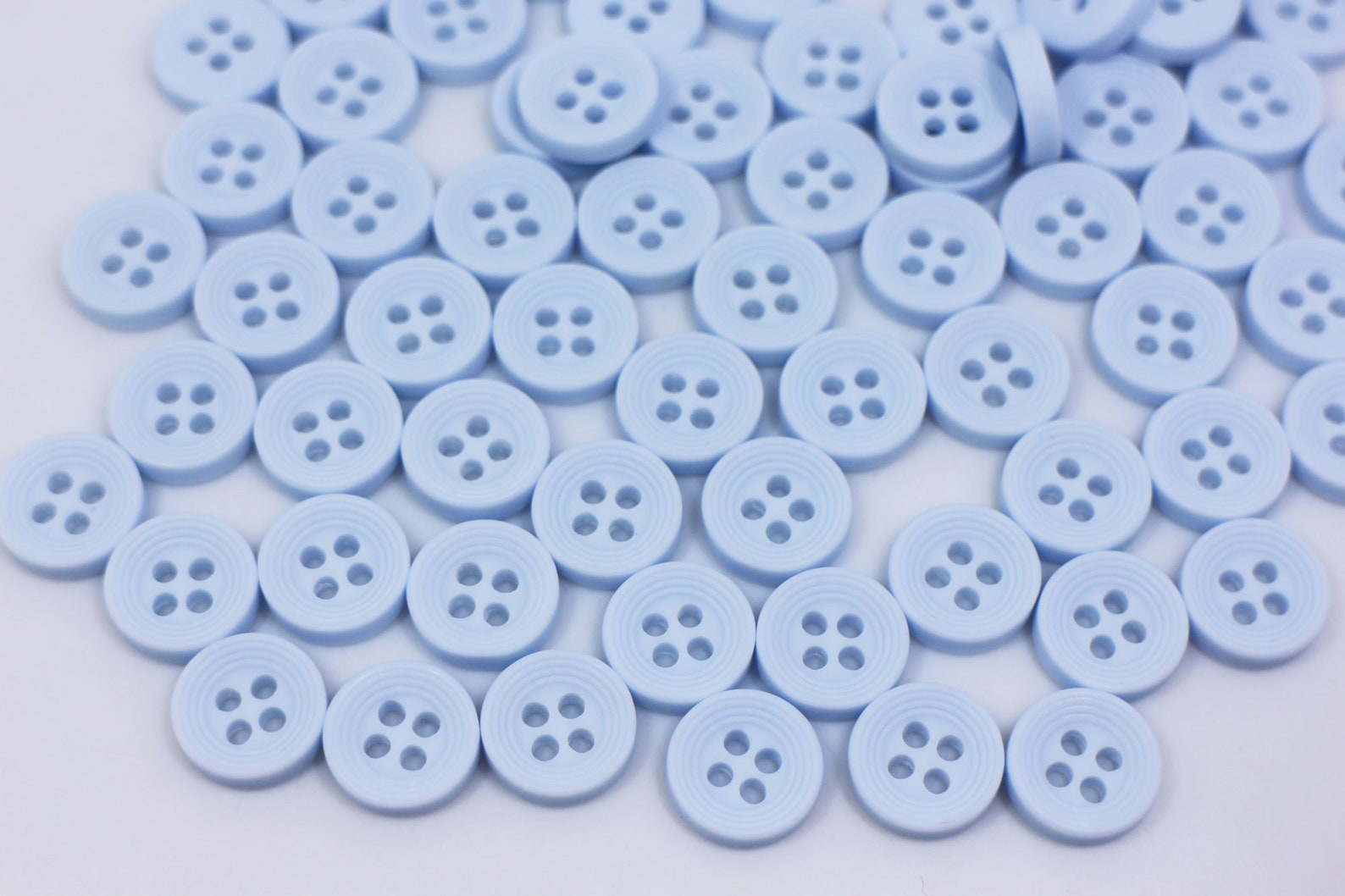 Matte Light Blue Buttons Pastel Blue Buttons Four Holes | Etsy