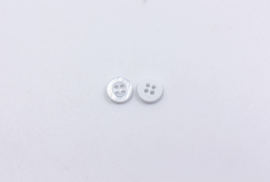 50 Shiny White Button Four Holes Raised Edge Buttons - Etsy Hong Kong