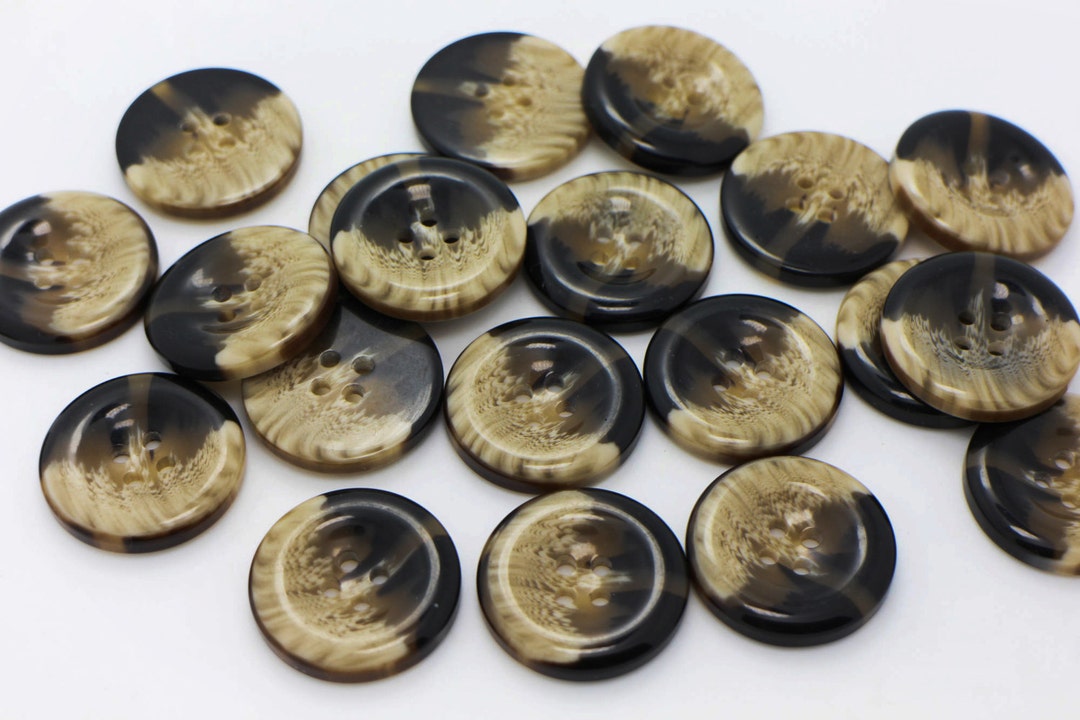 Large Marble Pattern Buttons, Brown Color, for Sewing Coat Jacket ...