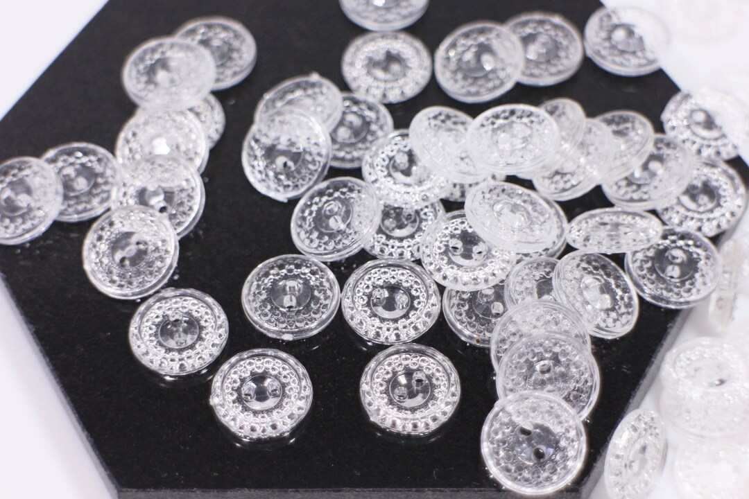 Clear Acrylic Buttons, Transparent, Two Holes, for Sewing Wedding Dress ...