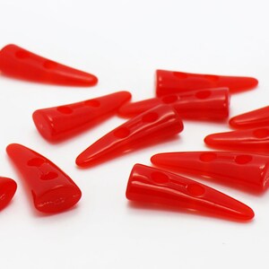 Red Toggle Button, Bright Red Color, Two Holes, for Sewing Winter ...