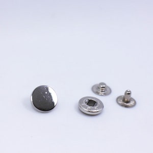 Silver Metal Snap Buttons, Flat Top, Round Shape, Upholstery, Model 633 ...
