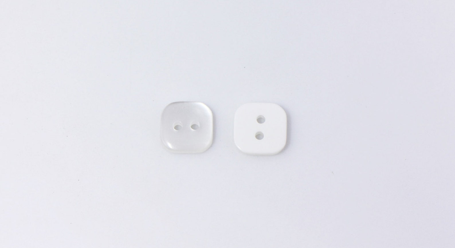 White Square Button Resin Buttons Shiny White Button Two - Etsy