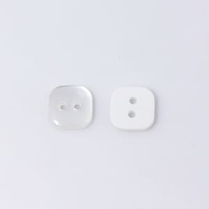 White Square Button, Resin Buttons, Shiny White Button, Two Holes ...