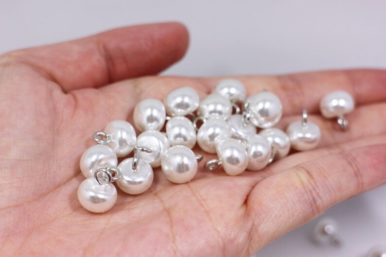 White Pearl Shank Buttons Pearl Buttons With Metal Shank - Etsy
