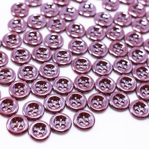 Metallic Dark Red Button, Burgundy Red Color, Glossy, Four Holes ...