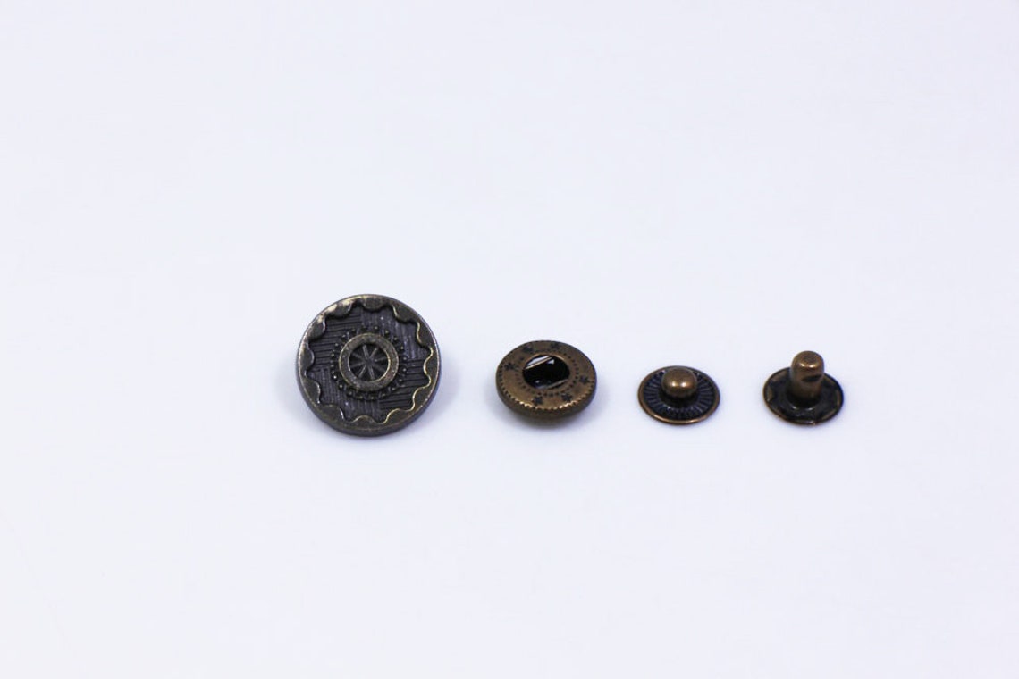 Snap Buttons, Antique Bronze Color Press Stud, Upholstery Button, Snap ...