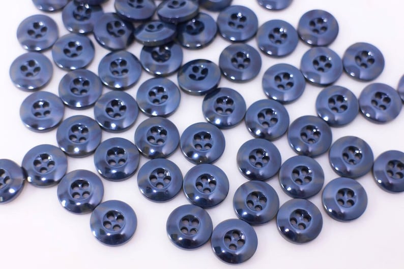 Dark Blue Buttons, Wide Edge, Dark Blue Color, Four Holes, Pattern, for ...