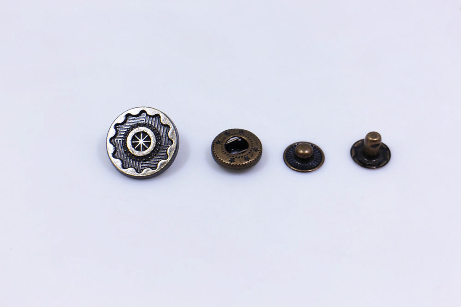Snap Buttons, Antique Bronze Color Press Stud, Upholstery Button, Snap ...