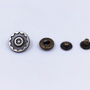Snap Buttons, Antique Bronze Color Press Stud, Upholstery Button, Snap ...