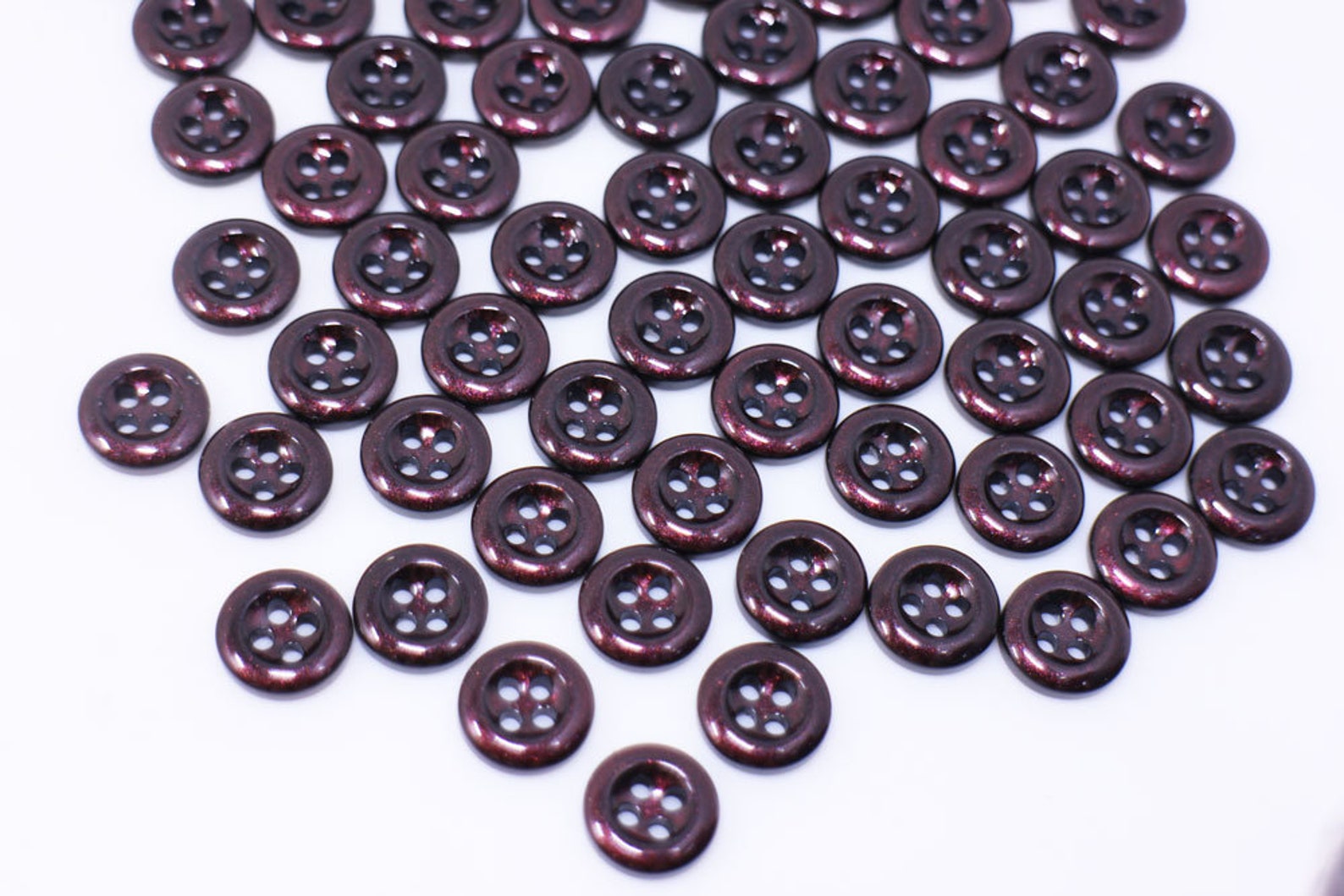 Dark Red Buttons Small Size Metallic Finish Raised Edge - Etsy