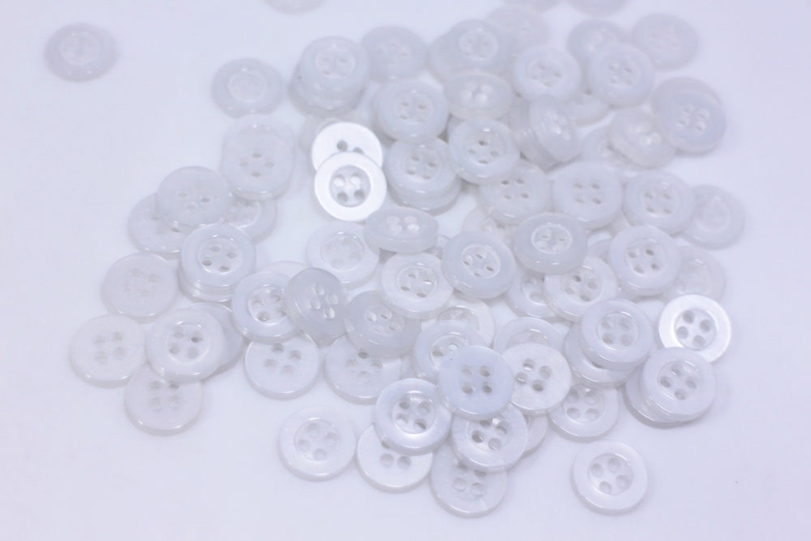 50 White Button Raised Edge Semi-transparent Button Small - Etsy