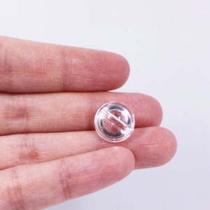 Clear Shank Buttons, Transparent, Round Mushroom Shape, Back Hole, Made ...