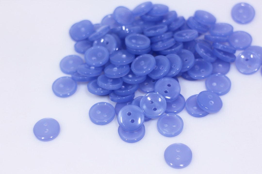 Blue Buttons, Bowl Shaped, Baby Blue Color, Two Holes, Raised Edge, for ...