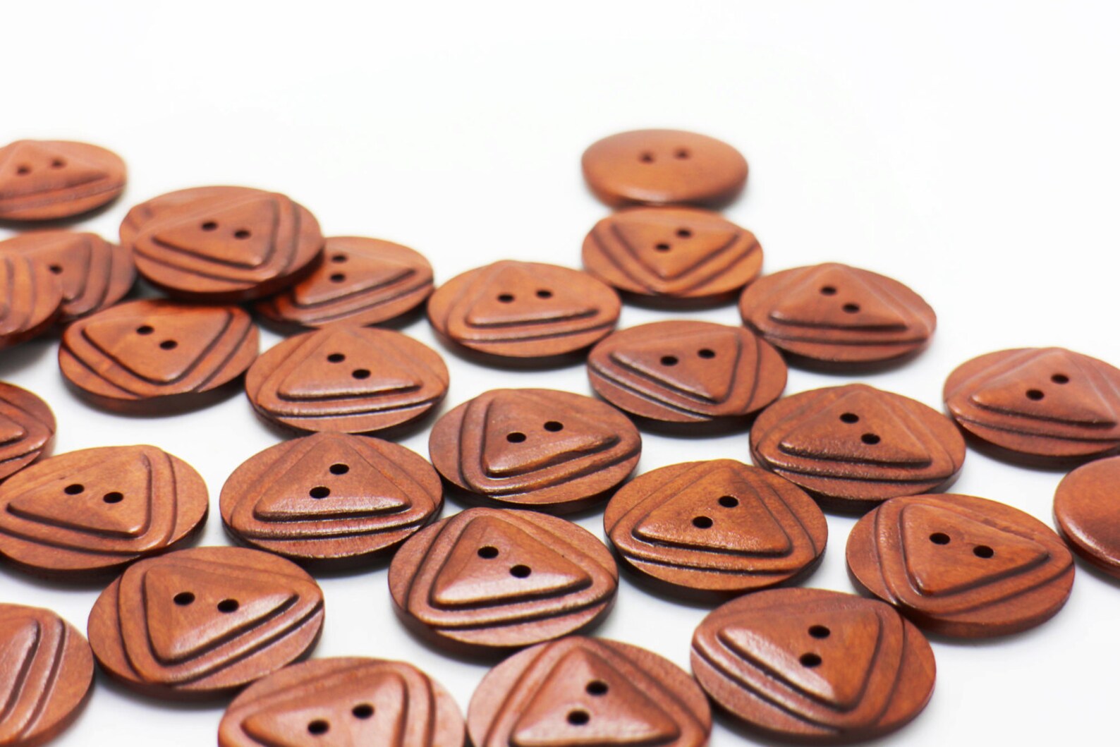 Triangle Dark Brown Wooden Button, Coat Button, Ethnic Button, Bohemian ...