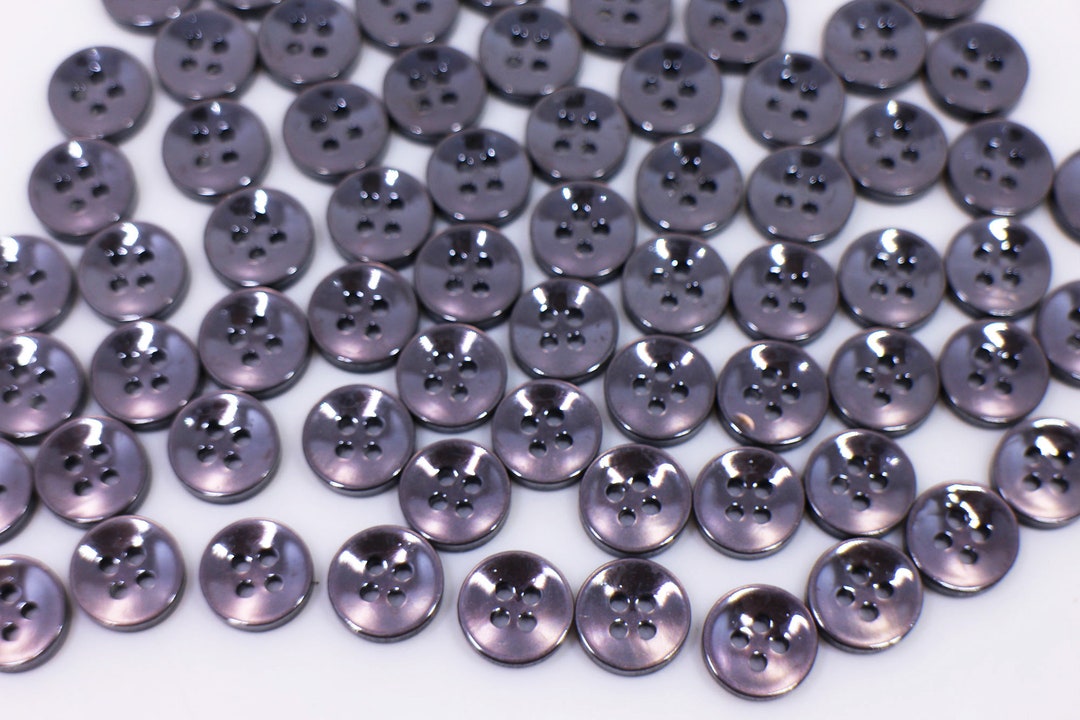 Grey Buttons, Dark Gray Color, Four Holes, Small Size, for Sewing Men ...