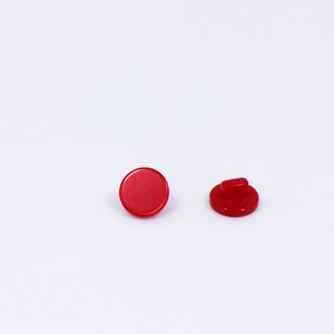 Red Shank Buttons, Bright Red Color, Flat Top, Back Holes, Made of ...