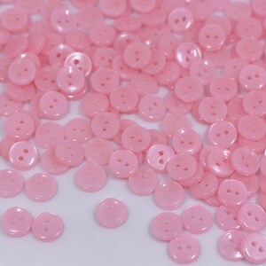 Extra Small Pastel Pink Button, Shiny Finish, Mini Tiny Size, Light ...