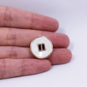 White Coat Buttons, Cream White and Gold Color, Vintage Style, 2 Hole ...