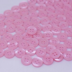 Light Pink Buttons, Pastel Pink Color, Raised Wide Edge, Four Holes ...