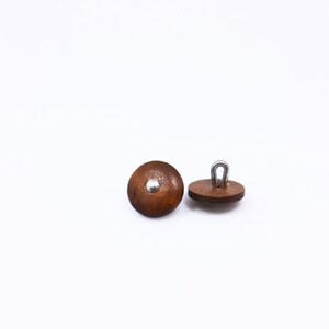 Brown Shank Wooden Button, Silver Back, Dark Brown Color, for Sewing ...