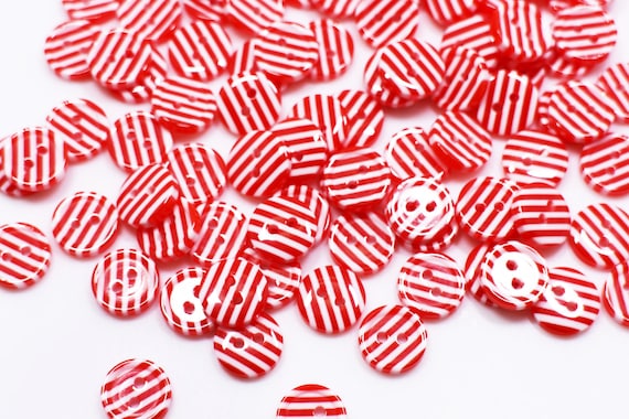 Red and White Striped Button Lined Pattern Button Blouse | Etsy