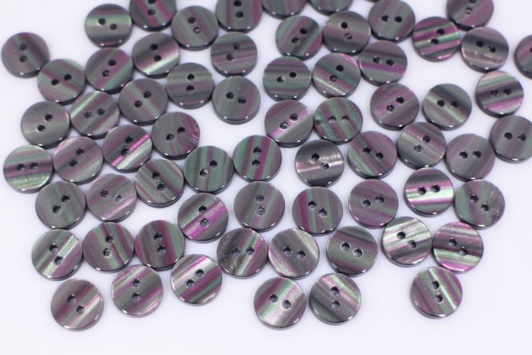 Shell Looking Buttons, Shiny, Dark Gray Color, Stylish Classy, Two ...