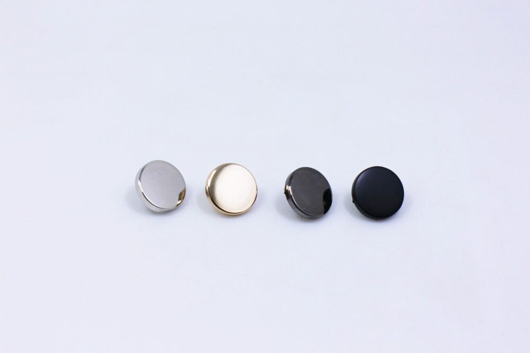 Flat Top Metal Snap Buttons, Gold Silver Matte Black, Round, Upholstery ...