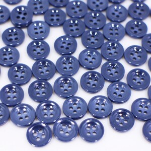 Dark Blue Buttons, Shiny Deep Blue Buttons, Four Holes Resin Sewing ...