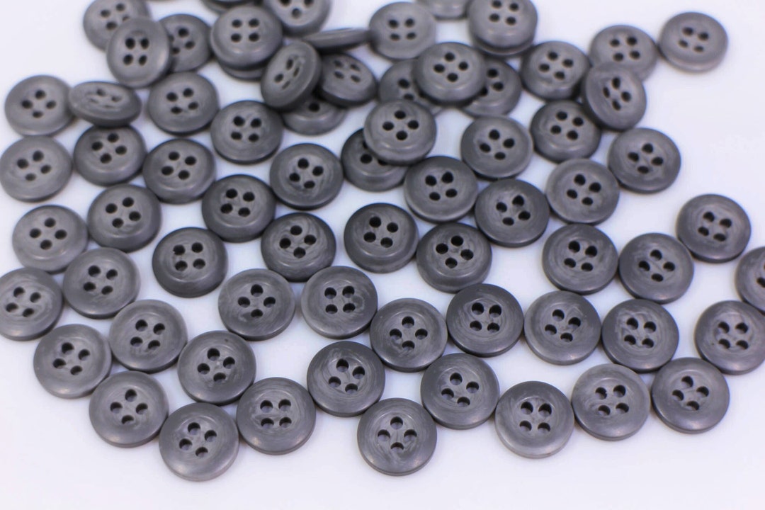 Matte Gray Buttons, Ombre Grey Color, Four Holes, for Sewing Shirt ...