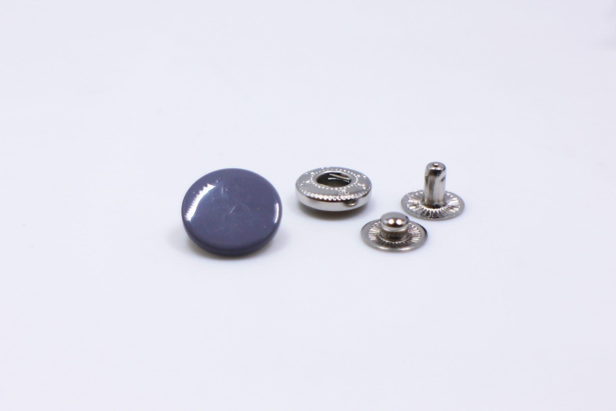 Glossy Grey Metal Snap Buttons Gray Snaps Press Stud Snap - Etsy