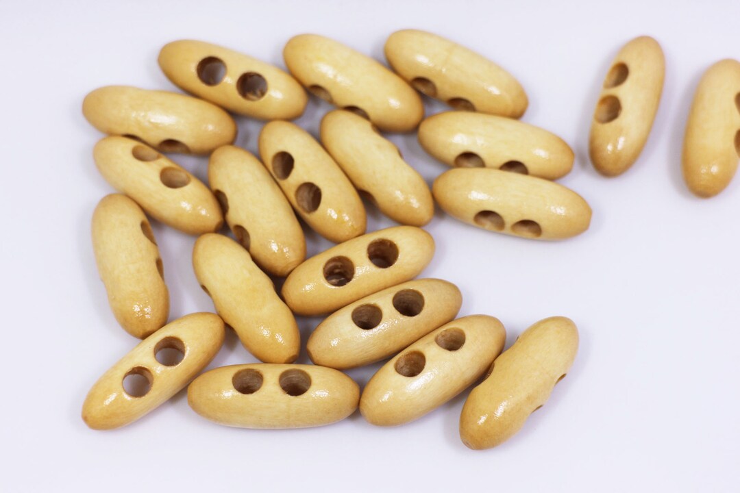 Oval Shaped Wooden Toggle Button, 25mm, 1inch Long, Small Size, Oval ...