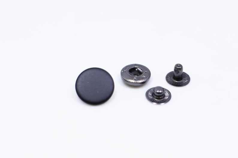 Matte Black Metal Snap Buttons, Upholstery Supplies, Model 633, Press ...
