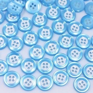 Light Blue Buttons Two Colors Blue and White Raised Edge - Etsy