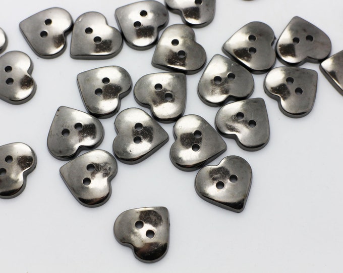 180 Black Heart Buttons, Heart-shape Button, Blouse Button, Shirt ...