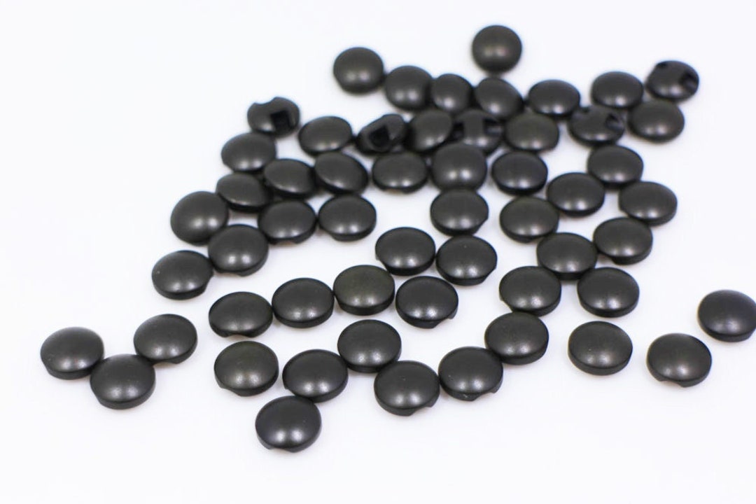 Matte Greenish Black Shank Buttons, Tunnel Shank, Green Toned Black ...