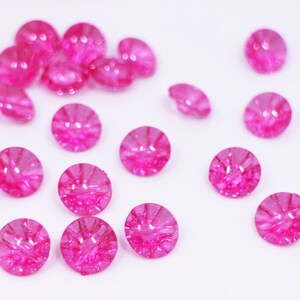 Neon Pink Acrylic Shank Buttons, Hot Pink Color, Clear Transparent ...